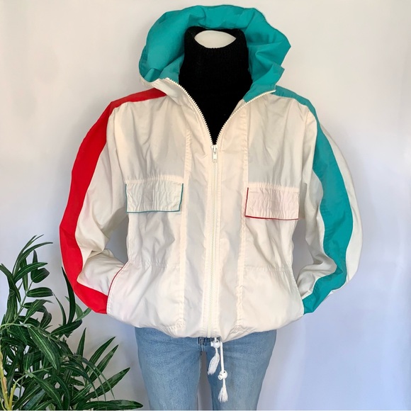 Vintage | Jackets & Coats | V I N T A G E Retro Colorblock Hooded ...